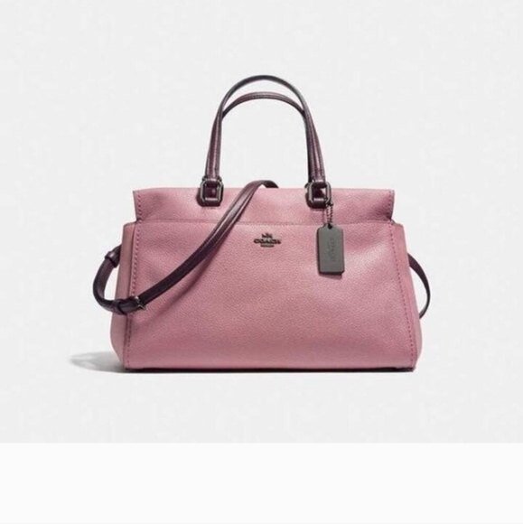 Coach | Bags | Coach Fulton Colorblock Dusty Rose Leather Suede Satchel ...
